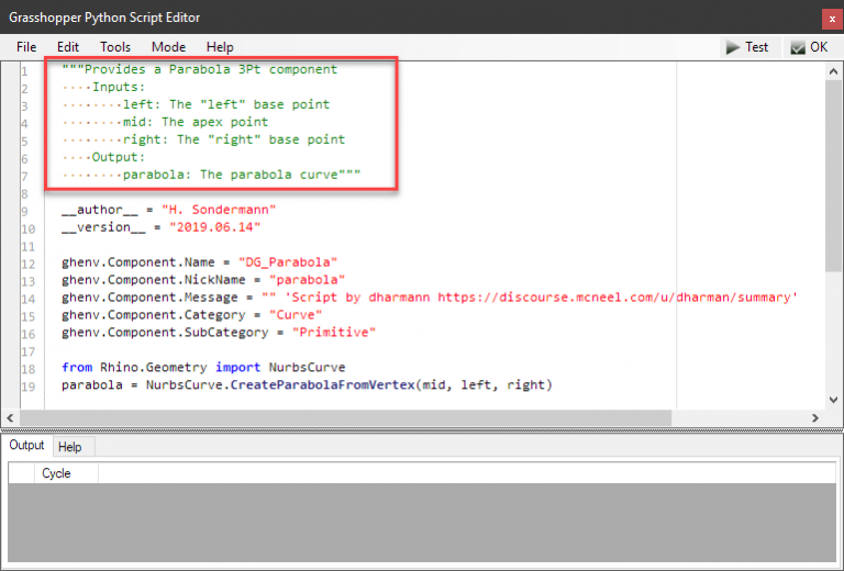 3 Point Parabola in Grasshopper + Python - Horst Sondermann