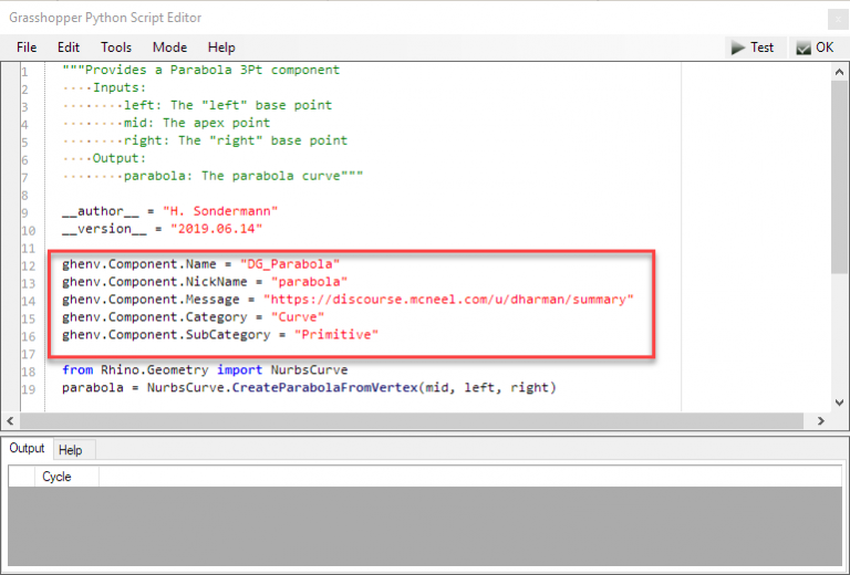 3 Point Parabola in Grasshopper + Python - Horst Sondermann