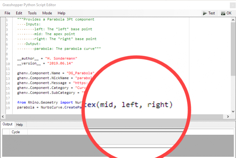 3 Point Parabola in Grasshopper + Python - Horst Sondermann